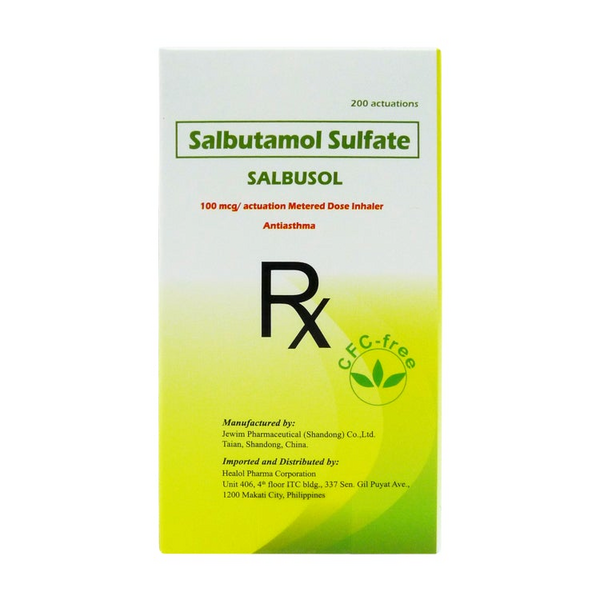 SALBUSOL Salbutamol Sulfate 100mcg / actuation Metered-Dose Inhaler 200 ...