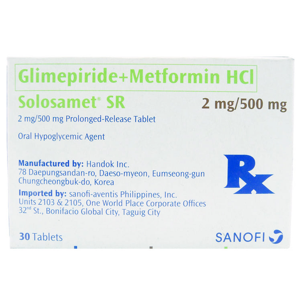 SOLOSAMET SR Glimepiride / Metformin Hydrochloride 2mg / 500mg ...