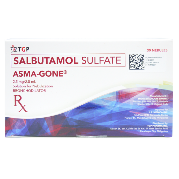 ASMAGONE Salbutamol Sulfate 2.5mg / 2.5mL Solution for Nebulization 2.5mL 1's price in the ...