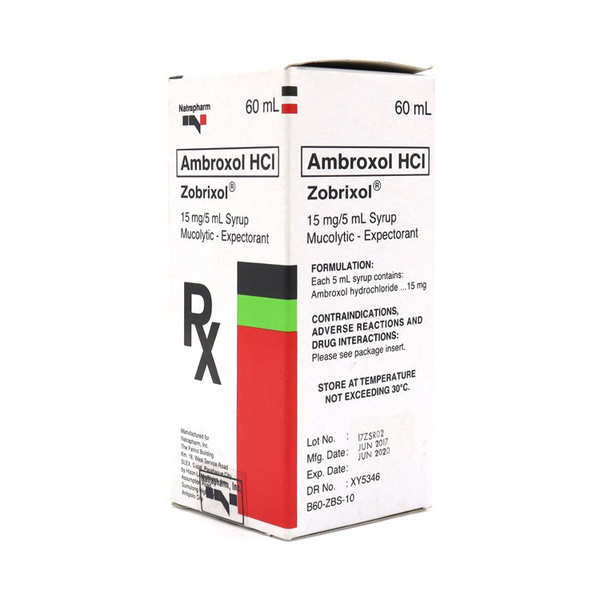 ZOBRIXOL Ambroxol Hydrochloride 15mg / 5mL Syrup 60mL price in the ...