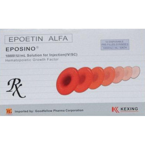 EPOSINO Epoetin Alfa 10,000IU / mL Solution for IV/SC Injection 1mL 1's ...