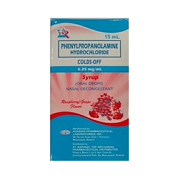 COLDS-OFF Phenylpropanolamine Hydrochloride 6.25mg / mL Syrup (Oral ...