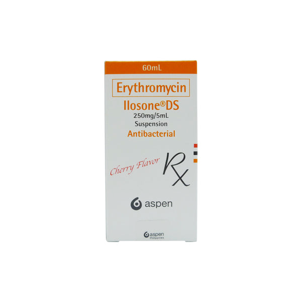 ILOSONE DS Erythromycin Estolate 250mg / 5mL Suspension 60mL Cherry ...