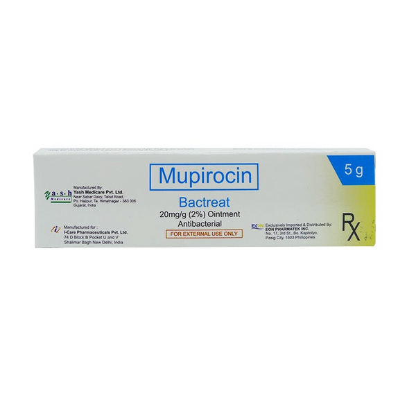 BACTREAT Mupirocin 2.0% (20mg / g) Ointment 5g price in the Philippines ...
