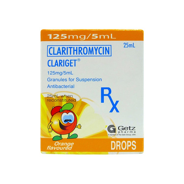 CLARIGET Clarithromycin 125mg / 5mL Granule for Suspension 25mL price ...