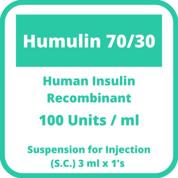 HUMULIN 70% Isophane Insulin (rDNA) / 30% Soluble Insulin 100Units / mL ...