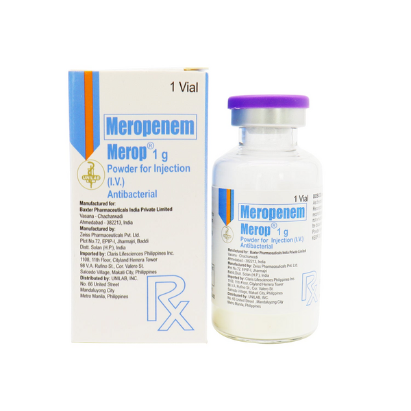 MEROP MEROPenem Trihydrate 1g Powder for IV Injection 30mL 1's price in ...