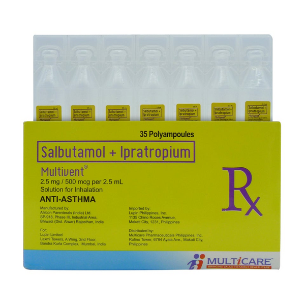 MULTIVENT Salbutamol / Ipratropium Bromide 2.5mg / 500mcg Solution for ...