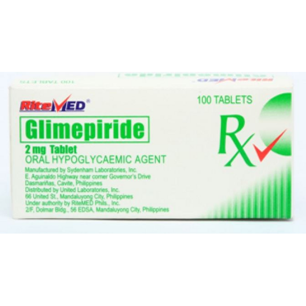 Buy Ritemed glimepiride 2mg tablet 100's online with MedsGo. Price - from