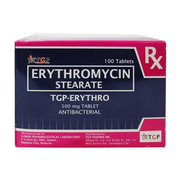 TGP-ERYTHRO Erythromycin 500mg Tablet 100's price in the Philippines ...