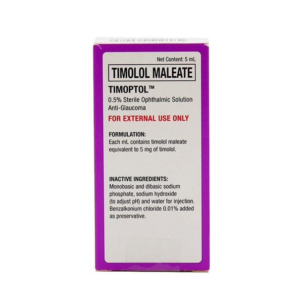 TIMOPTOL Timolol Maleate 5mg / mL (0.5% w/v) Ophthalmic Solution 5mL ...
