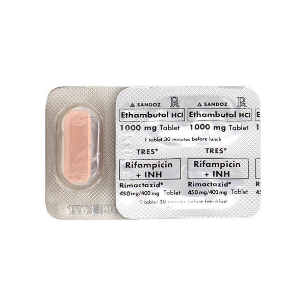 Buy Tres rifampicin / isoniazid (rimactazid) / ethambutol 450mg / 400mg ...
