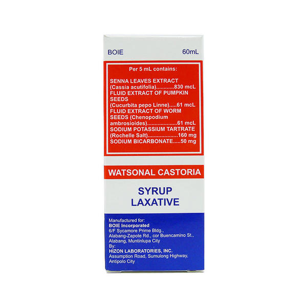 WATSONAL CASTORIA Senna Leaves Extract / Fluid Extract of Pumpkin Seeds ...