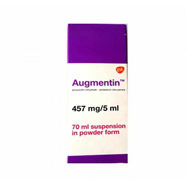 AUGMENTIN Co-Amoxiclav 400mg / 57mg per 5mL Powder for Suspension 70mL ...