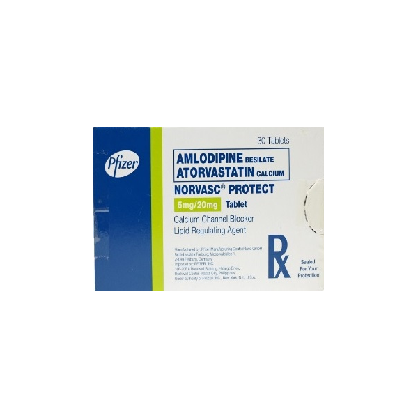 NORVASC PROTECT Amlodipine Besilate / Atorvastatin Calcium 5mg / 20mg ...