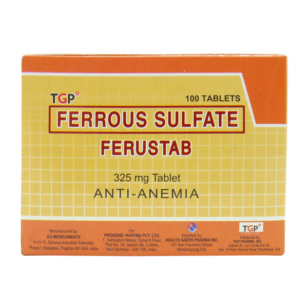 TGP FERUSTAB Iron 325mg Tablet 20's price in the Philippines | MedsGo ...