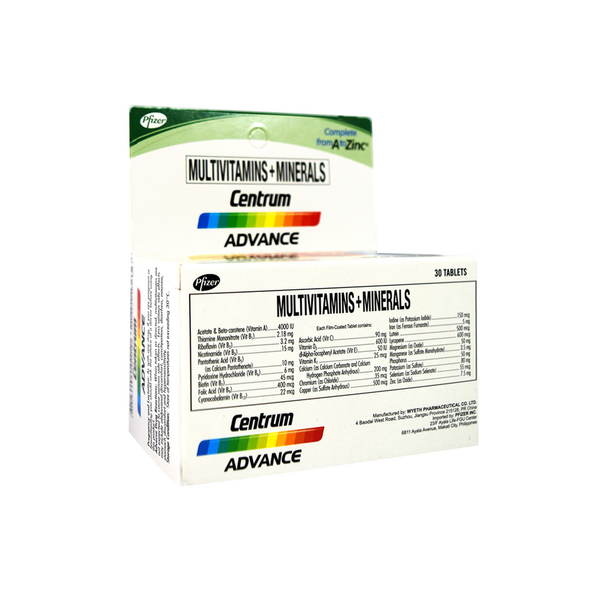 CENTRUM ADVANCE Multivitamins / Minerals Film-Coated Tablet 30's price ...