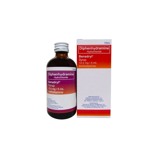 BENADRYL Diphenhydramine Hydrochloride 12.5mg / 5mL Syrup 120mL price ...