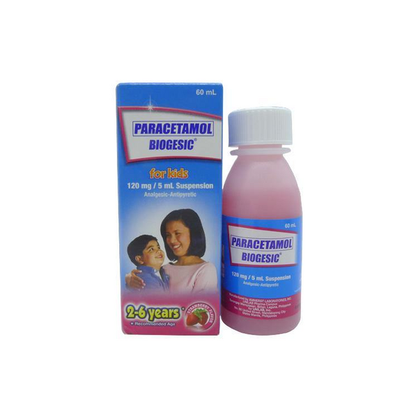 BIOGESIC Paracetamol 120mg / 5mL Suspension 60mL Strawberry price in ...