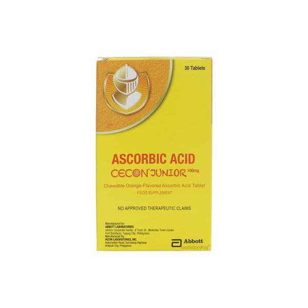 CECON JUNIOR Ascorbic Acid 100mg Chewable Tablet 30's Orange price in ...
