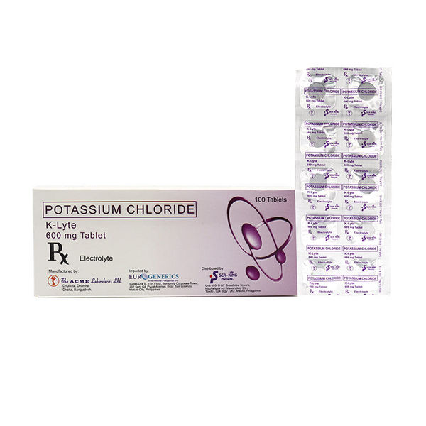 K-LYTE Potassium Chloride 600mg Tablet 100's price in the Philippines ...