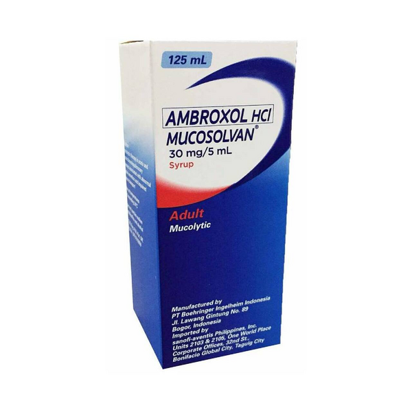 MUCOSOLVAN Ambroxol Hydrochloride 30mg / 5mL Syrup 125mL price in the ...
