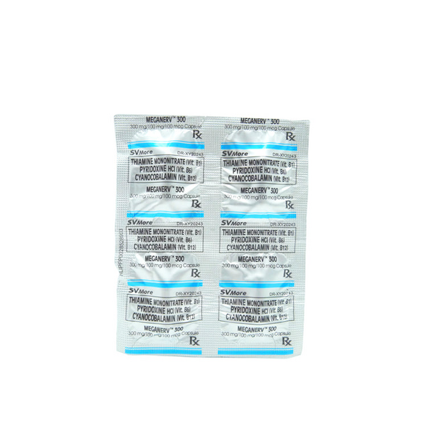 MEGANERV 300 Vitamin B Complex 300mg / 100mg / 100mcg Capsule 100's ...