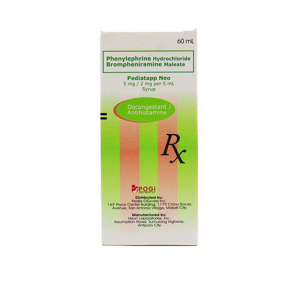 PEDIATAPP NEO Phenylephrine Hydrochloride / Brompheniramine Maleate 5mg ...