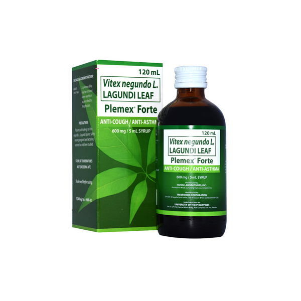 PLEMEX FORTE Vitex Negundo L. (Lagundi Leaf) 600mg / 5mL Syrup 120mL ...