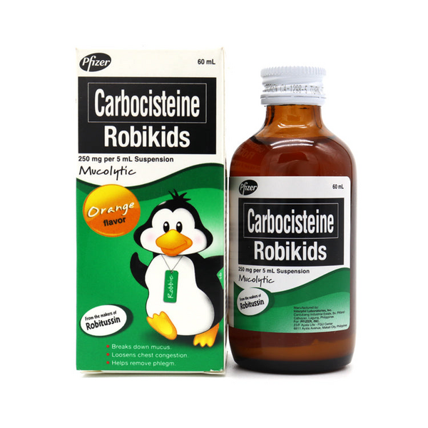 ROBIKIDS Carbocisteine 250mg / 5mL Suspension 60mL Orange price in the ...