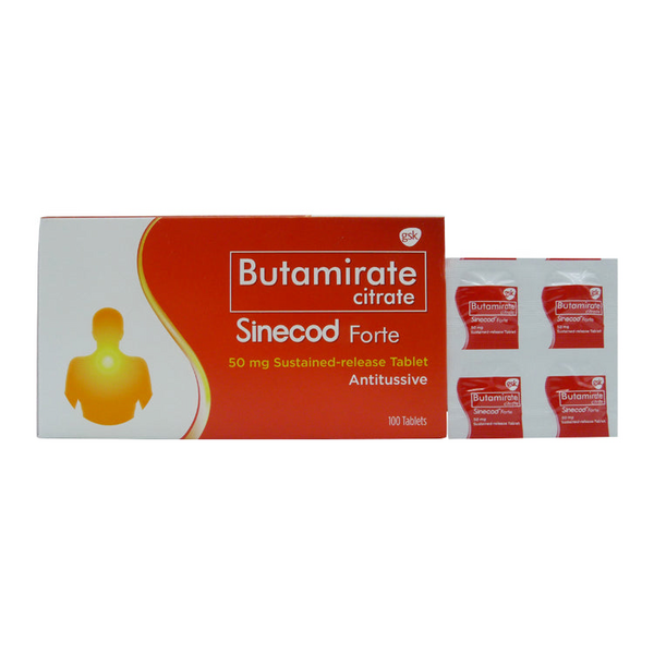 SINECOD FORTE Butamirate Citrate 50mg Sustained Release Tablet 100's ...