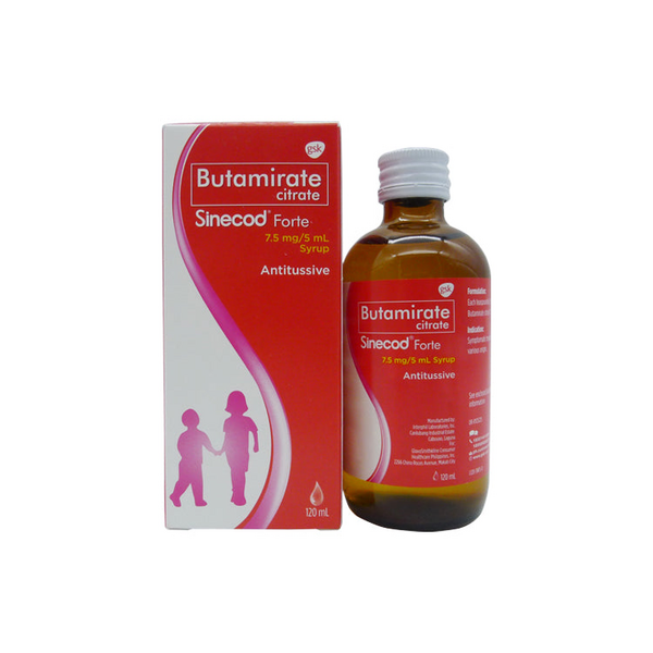 SINECOD FORTE Butamirate Citrate 7.5mg / 5mL Syrup 120mL price in the ...