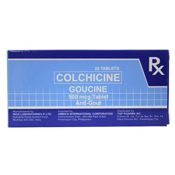 GOUCINE Colchicine 500mcg Tablet 20's price in the Philippines | MedsGo ...