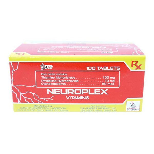 NEUROPLEX Vitamin B Complex 100mg / 10mg / 50mcg Tablet 100's price in ...