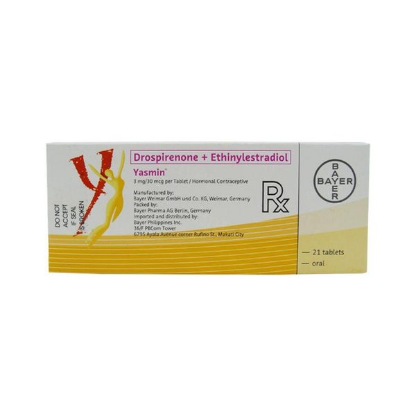 YASMIN Drospirenone / Ethinylestradiol 3mg / 30mcg Tablet 21's price in ...