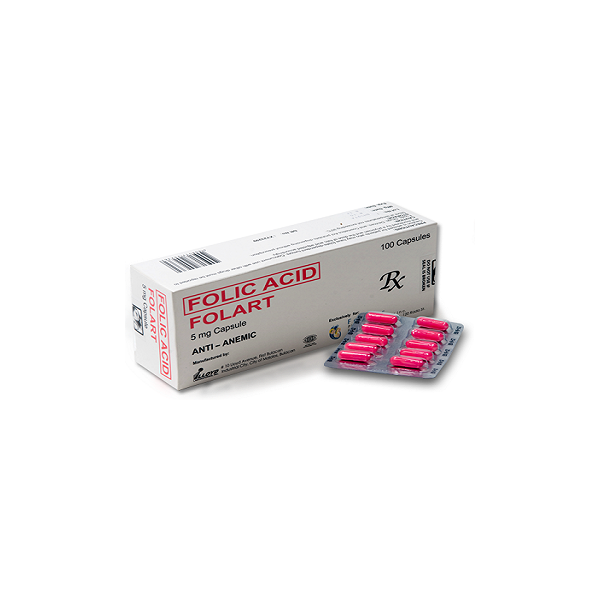 FOLART Folic Acid 5mg Capsule 100's price in the Philippines | MedsGo ...