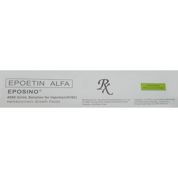 EMATEP Epoetin Alfa 4000IU / 0.5mL Solution for IV/SC Injection 0.5mL 1 ...