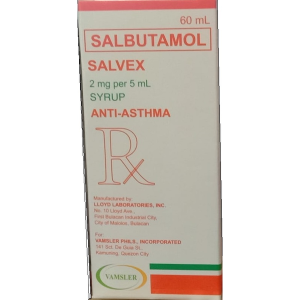 SALVEX Salbutamol 2mg / 5mL Syrup 60mL price in the Philippines ...