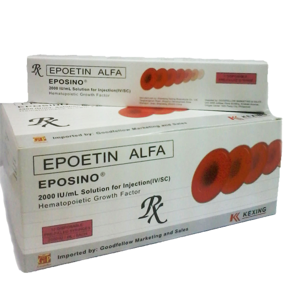 EPOSINO Epoetin Alfa 2,000IU / mL Solution for IV/SC Injection 1mL 1's ...