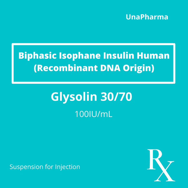 GLYSOLIN 30/70 Biphasic Isophane Human Insulin (rDNA) 100IU / mL ...
