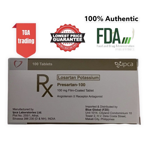 PRESARTAN-100 Losartan Potassium 100mg Film-Coated Tablet 100's price ...