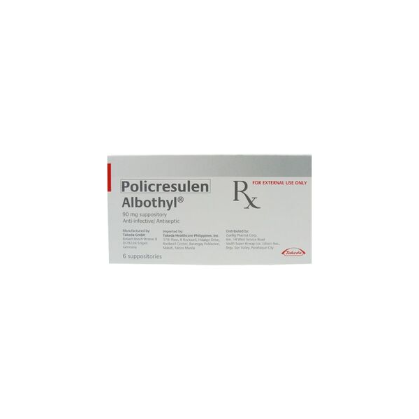 Buy Albothyl policresulen 90mg vaginal suppository 1's online with ...