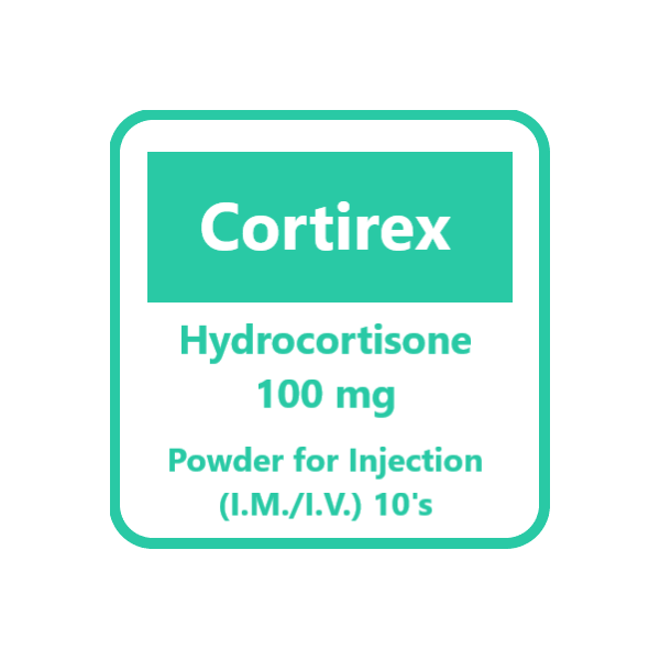 CORTIREX Hydrocortisone 100mg Powder for IM/IV Injection 10's price in ...