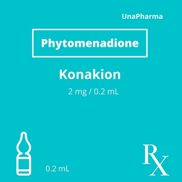 KONAKION Phytomenadione 2mg / 0.2mL Solution for IM/IV Injection 0.2mL ...