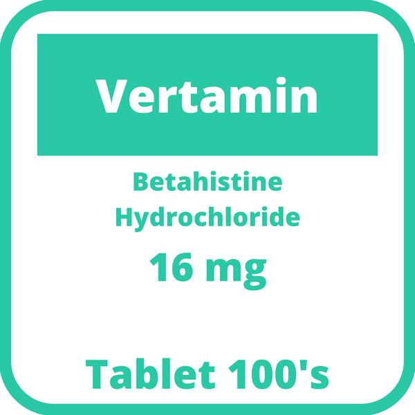 VERTAMIN Betahistine Hydrochloride 16mg Film-Coated Tablet 100's price ...