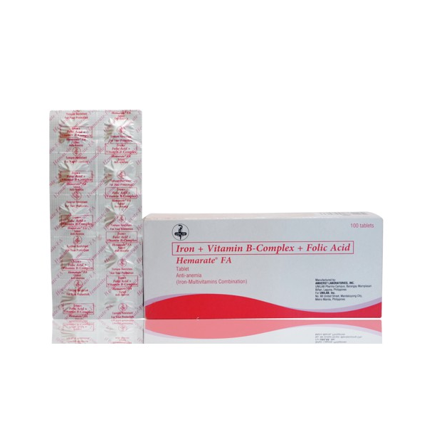 HEMARATE FA Iron / Vitamin B Complex / Folic Acid 60mg / 600mg / 20mg ...
