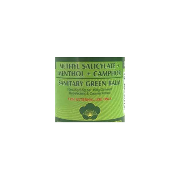 SANITARY GREEN BALM Methyl Salicylate / Menthol / Camphor 10mL / 5.5g / 5g per 100g Ointment 20g ...