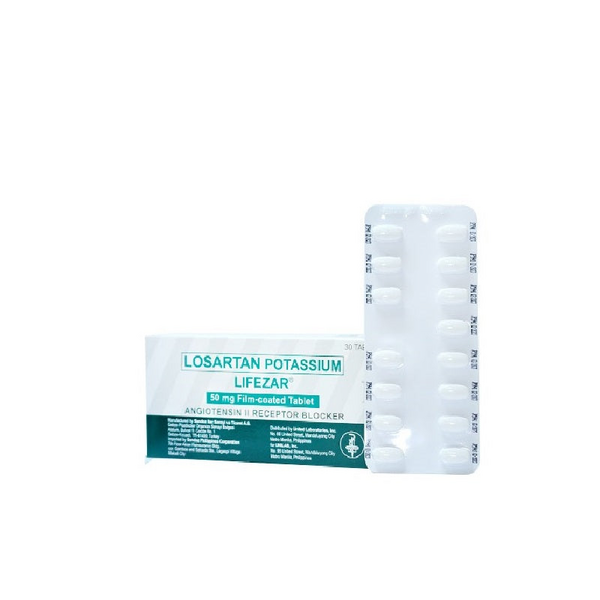 Buy Lifezar losartan potassium 50mg film-coated tablet 50's online with ...