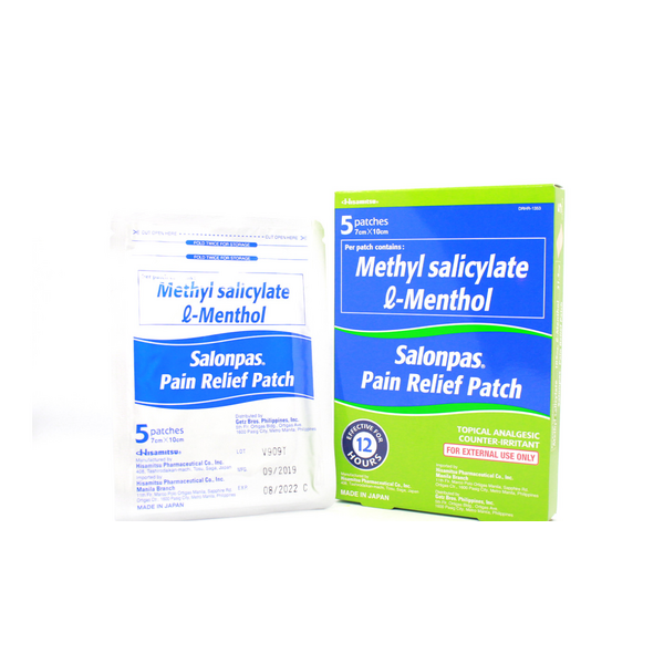 SALONPAS PAIN RELIEF PATCH Methyl Salicylate / L-Menthol 105mg / 31.5mg ...