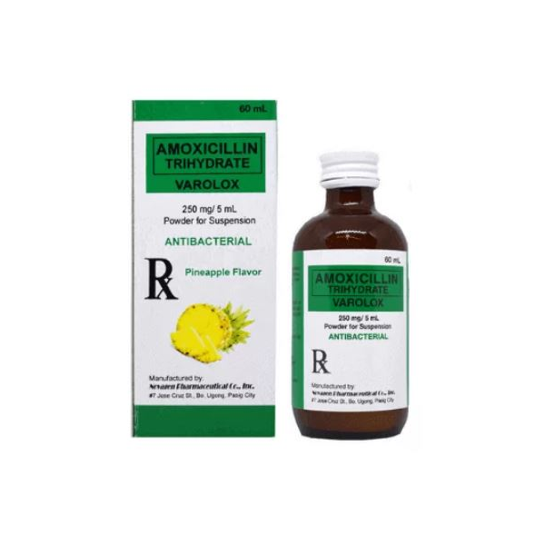 VAROLOX Amoxicillin Trihydrate 250mg / 5mL Powder for Suspension 60mL ...